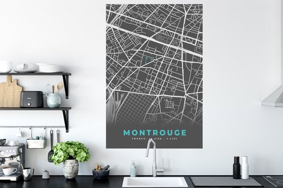 Stickers muraux - Montrouge - France - Carte - Carte - Plan de la ville ...