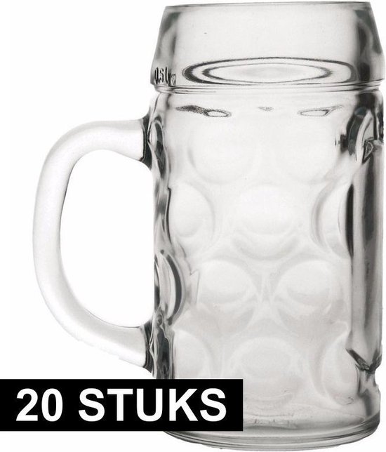 Oktoberfest - 20x Bierpullen/Bierglazen van 1 liter Oktoberfest bierglazen - Bierfeest... | bol.com