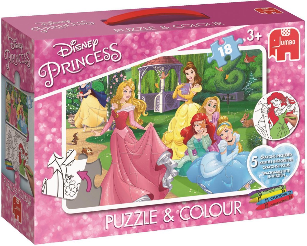 Jumbo Princess Puzzle &Colour Medium | bol.com