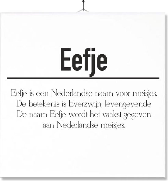 Tegel Met Opdruk | Betekenis | Kado | Cadeau | Met Naam - Eefe | bol.com