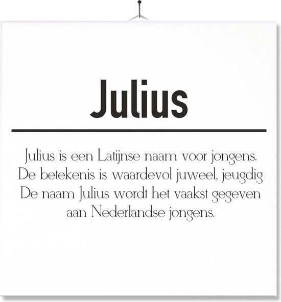 Tegel Met Opdruk | Betekenis | Kado | Cadeau | Met Naam - Julius | bol
