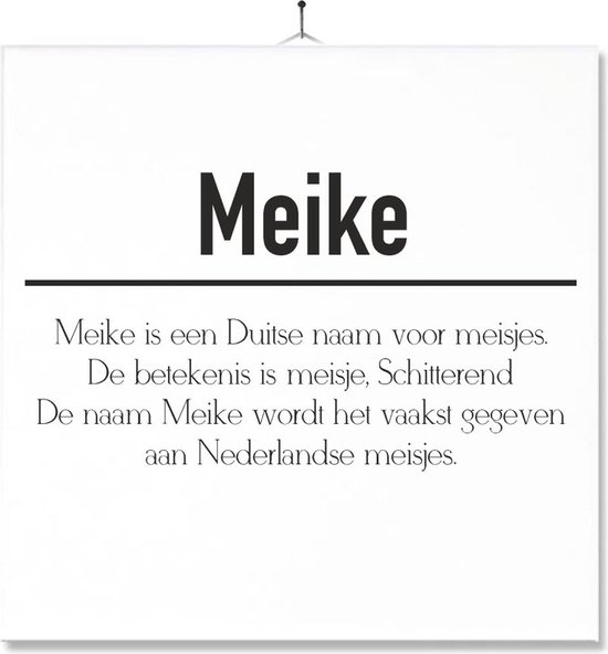 Tegel Met Opdruk | Betekenis | Kado | Cadeau | Met Naam - Meike | bol