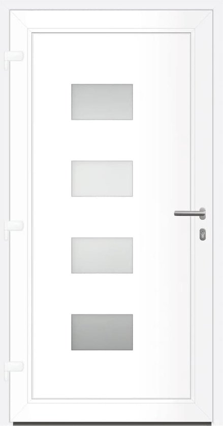 vidaXL Voordeur 100x200 cm aluminium en PVC wit | bol.com