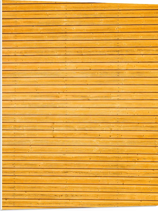 PVC Schuimplaat - Gele Houten Planken op een Rijtje - 60x80 cm Foto op ...