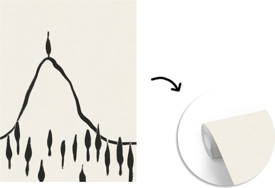 Abstract - Zwart - Wit - Landschap - Behangpapier | bol.com