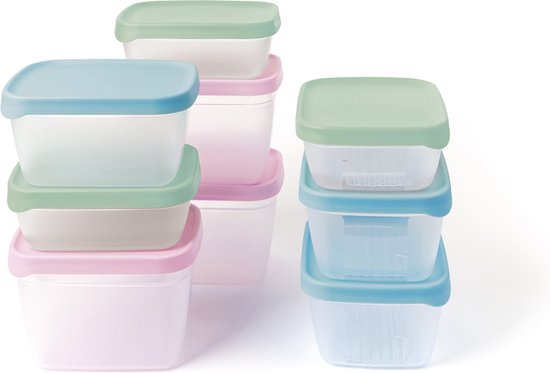 Amuse Optifridge Vershoudbakjes - Set van 9 - Vershouddoos - Bewaardozen - Vaatwas en... | bol
