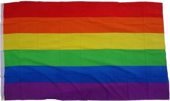 Vlag regenboog / vrede 90 x 150 cm vlag met 2 oogjes 100 g / m² stofgewicht | bol.com