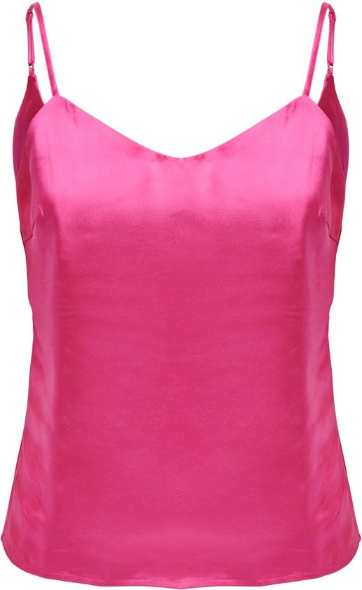 Only ONLMAYRA TIE SATIN SINGLET - Fuchsia Pin Fuchsia | bol.com