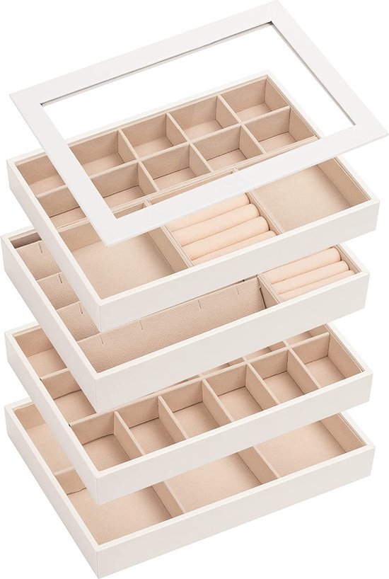 Stapelbaar sieradendienblad, sieradenschatpan, opberglade, opslag ...