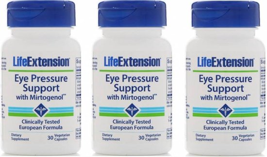 Eye Pressure Support With Mirtogenol®, 30 Vegetarian Capsules, 3-pack ...
