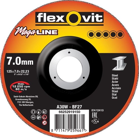 Flexovit Afbraamschijf A30W 180X7mm | bol.com