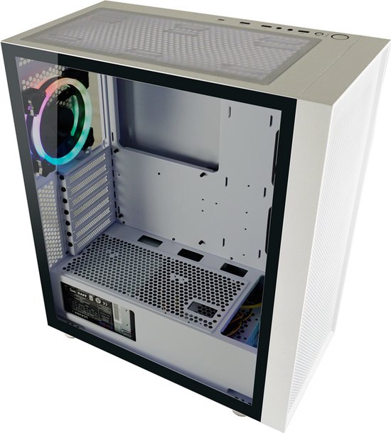 LC-POWER® White Wanderer Midi Tower ATX PC Case - Computer Behuizing ...