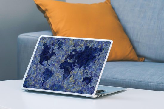 Laptop sticker - 14 inch - Wereldkaart - Van Gogh - Verf - 32x5x23x5cm ...