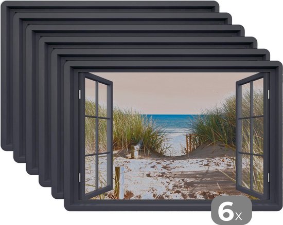 Placemat - Placemats kunststof - Doorkijk - Strand - Zee - Zand - Water ... Placemat - Placemats kunststof - Doorkijk - Strand - Zee - Zand - Water ...