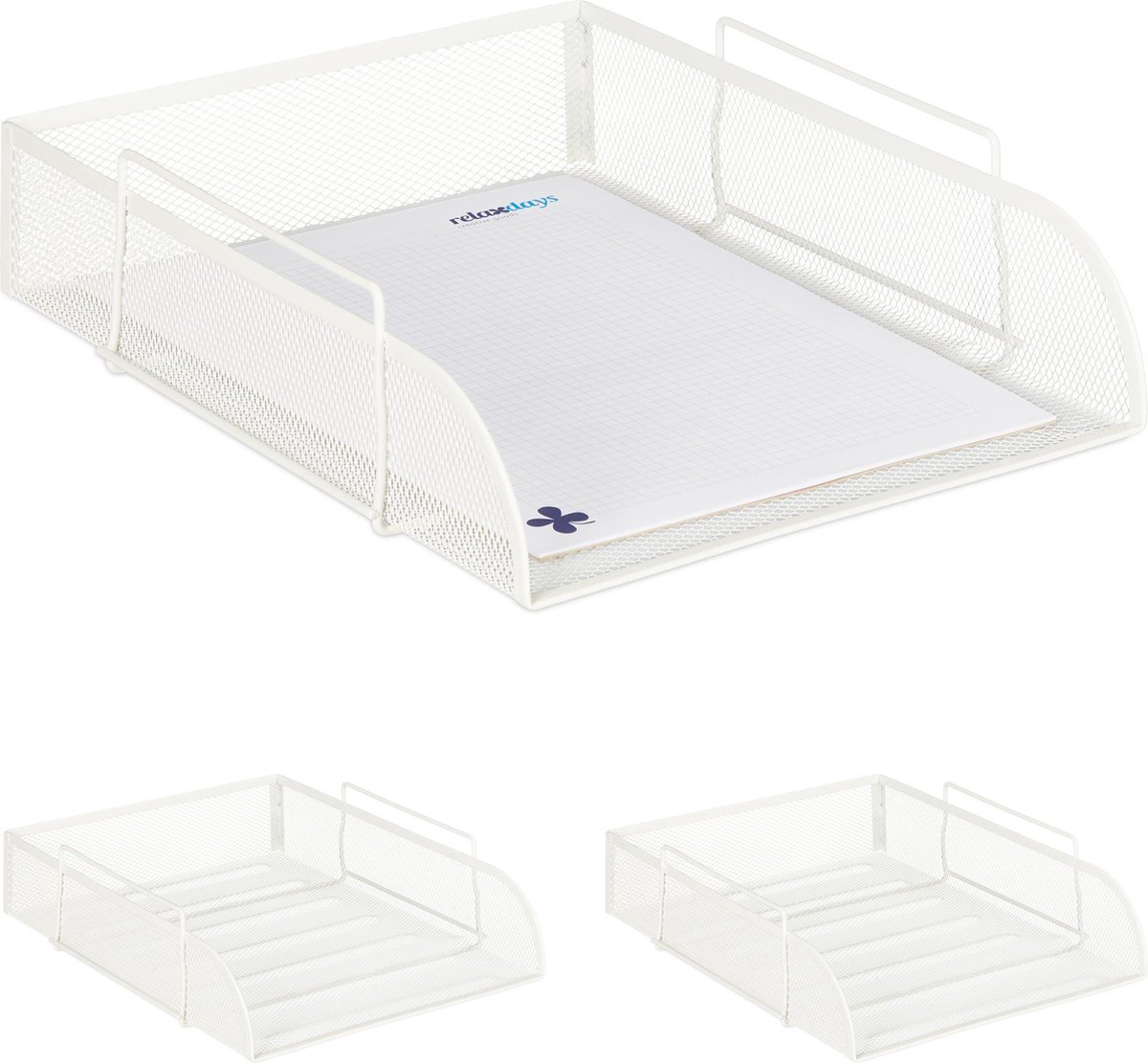 Relaxdays 3x brievenbak stapelbaar - postbakje - metaal - sorteerbak ...