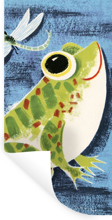 Muurstickers - Sticker Folie - Kikker - Libelle - Blauw - 60x120 cm ...