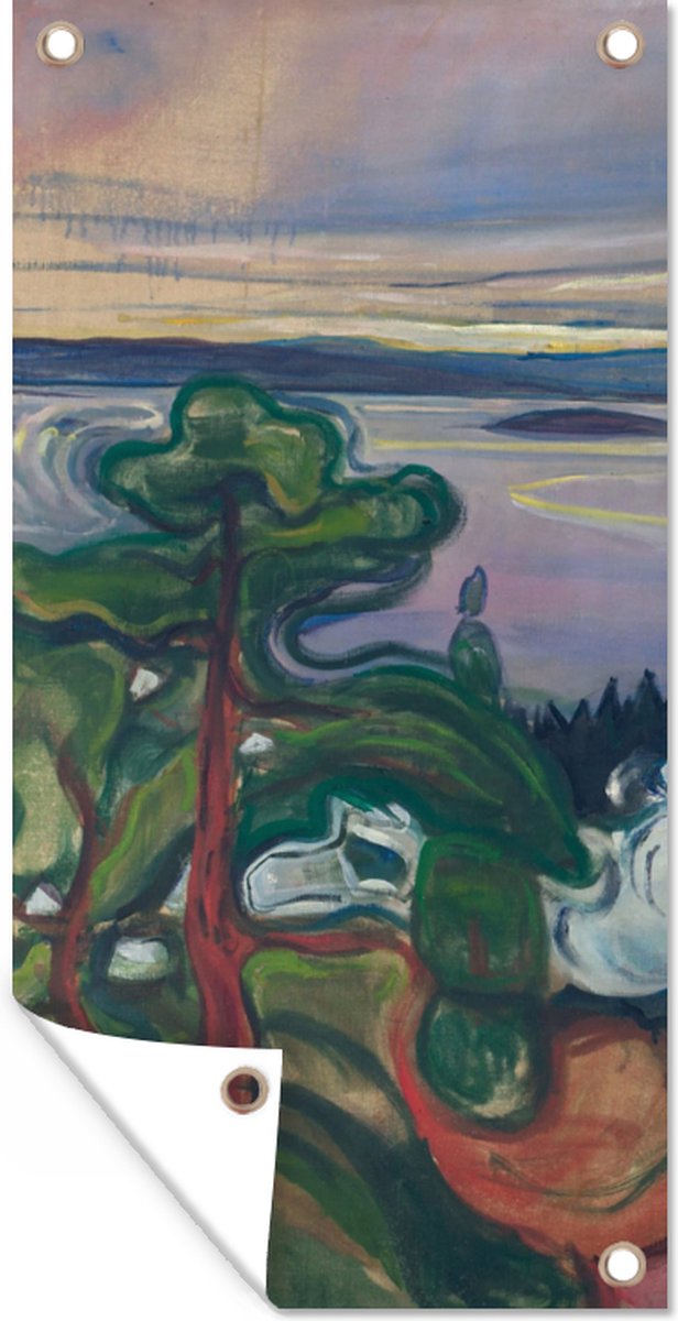 Schuttingposter Treinrook - Edvard Munch - 100x200 cm - Tuindoek | bol.com