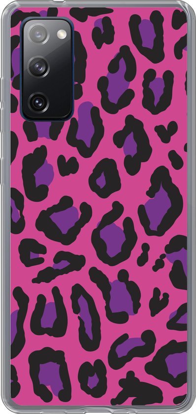 Telefoonhoesje Geschikt voor Samsung Galaxy S20 FE hoesje - Panterprint - Roze - Paars... | bol