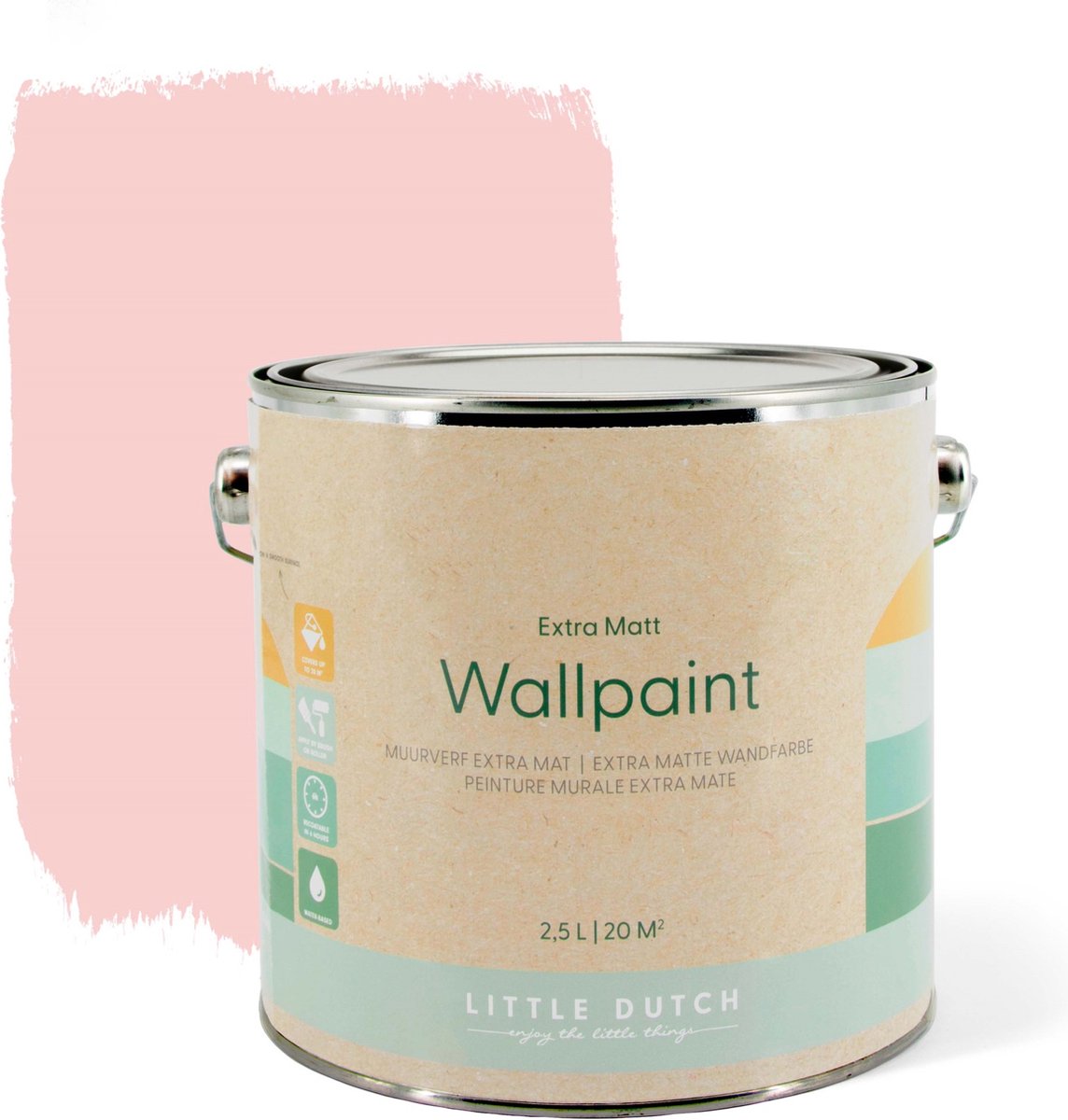Little Dutch - Muurverf Mat - Faded Pink - Roze - 2,5 liter | bol.com