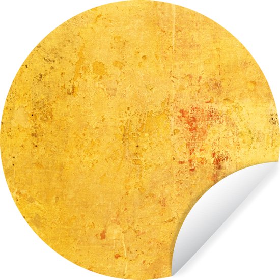 WallCircle - Muurstickers - Behangcirkel - Muur - Geel - Steen - ⌀ 120 cm - Muurcirkel... | bol