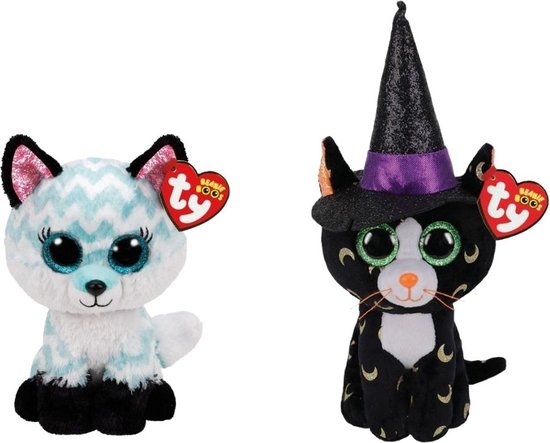 Ty - Knuffel - Beanie Boo's - Atlas Fox & Halloween Pandora Cat | bol.com