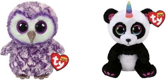 Ty - Knuffel - Beanie Boo's - Moonlight Owl & Paris Panda | bol