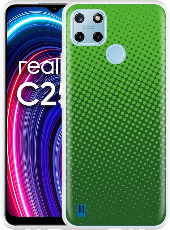 Hoesje geschikt voor Realme C25Y groene cirkels | bol