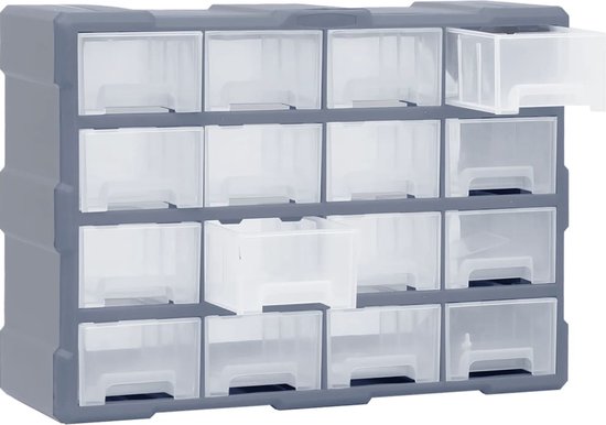vidaXL Organiser met 16 medium lades 52x16x37 cm - Organiser ...