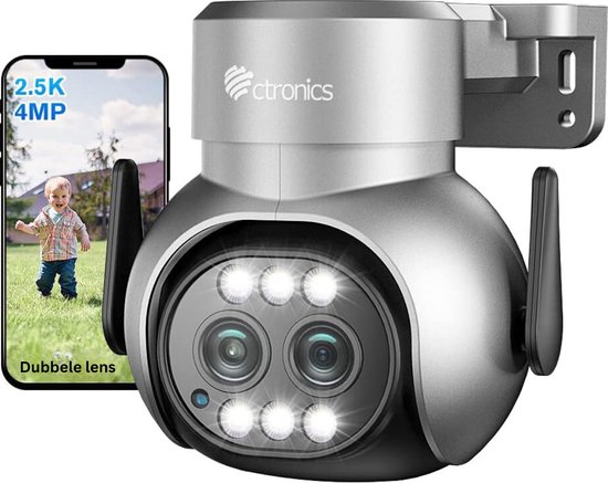 Wifi Beveiligingscamera - Bewakingscamera - Met Dubbele Lens En 2,5K 4MP Resolutie -... | bol