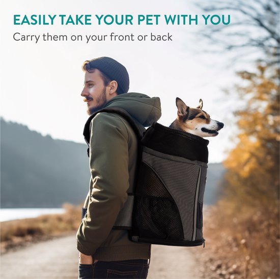 Navaris rugzak hond of kat - Huisdieren draagtas met dikke bodem en ...