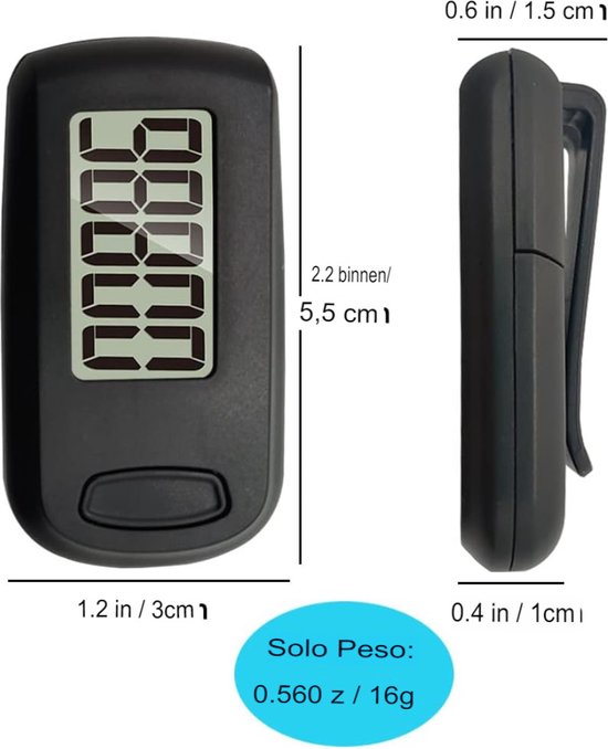 Velox Stappenteller Broekzak - Eenvoudige Stappenteller | bol