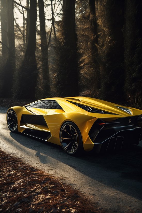 Nzuri Gele Lamborghini Poster - A2 - 42x59,4cm - Stijlvolle ...