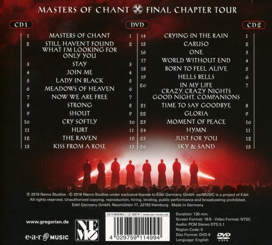 Masters of Chant - Final Chapter Tour, Gregorian | Muziek | bol