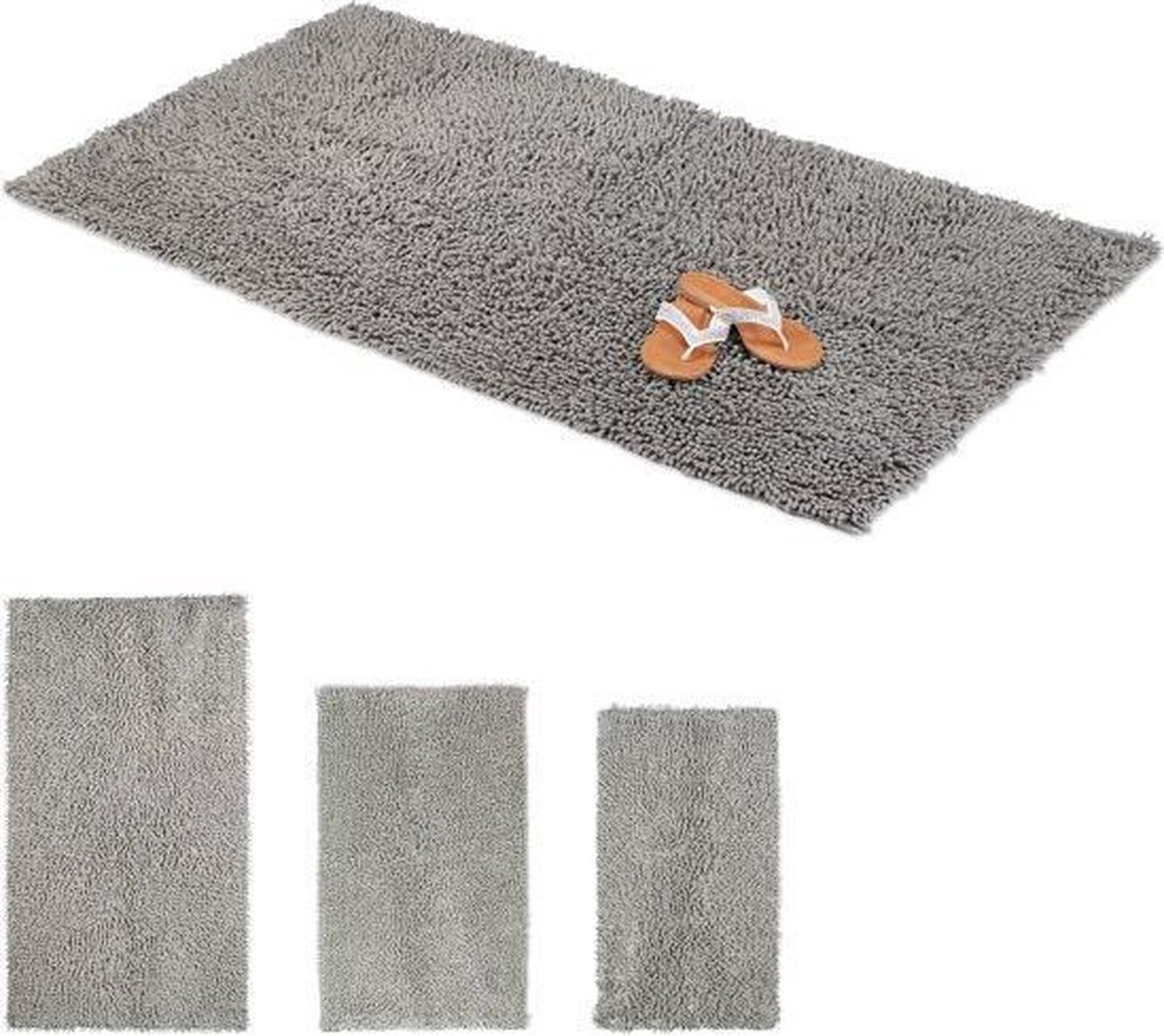 bol.com | relaxdays Badmat - grijs - antislip douchemat van 100% katoen ...