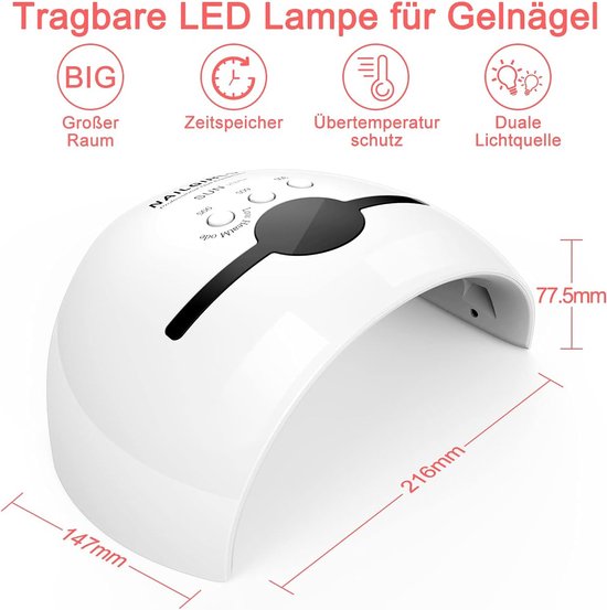Timé - Nagellamp - UV Lamp voor Nagels - Gellak - Polygel - Krachtige ...