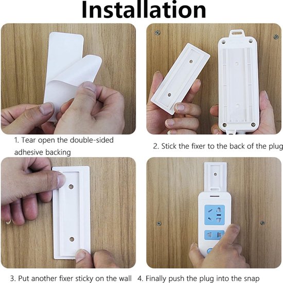 Pack of 10 Self-Adhesive Punch-free Socket Holder, Wall Mount Socket ...