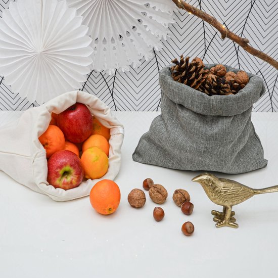 Set van 4 Kerstcadeauzakjes Nordic Stijl - 32x32 Stoffen Kerstmis ...