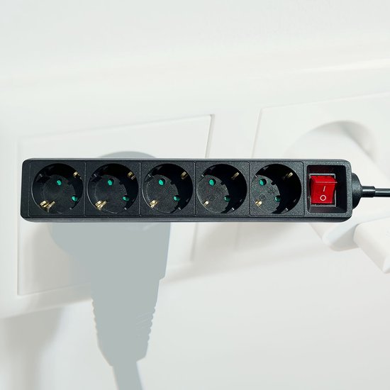 BRASQ Stekkerdoos 5-voudig Zwart - 1,4 meter - Stekkerdozen ...