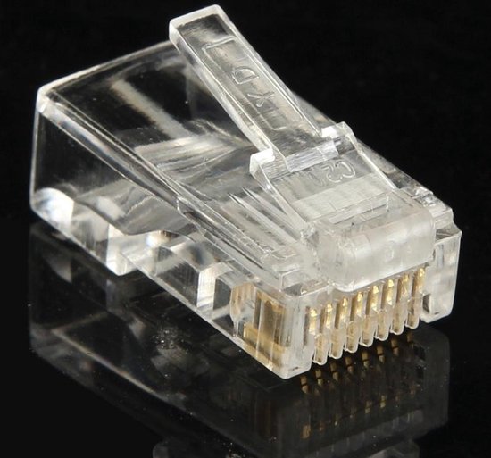 100 STUKS Hoogwaardige RJ45-connector Modulaire stekker, goud: 3u 3 ...