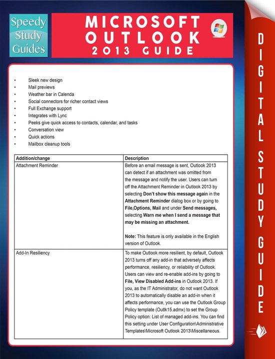 Microsoft Outlook 2013 Guide (Speedy Study Guides) (ebook), Speedy ...