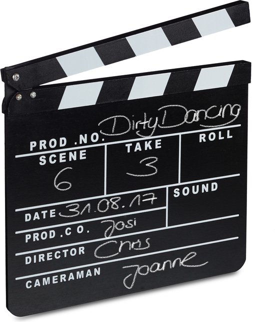 Relaxdays filmklapper zwart - film klapboard - filmklap - clapper board ...