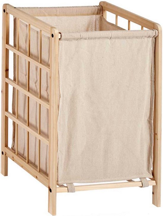 Wasmand Hout Stof 35 L (33 x 60 x 39,5 cm) | bol