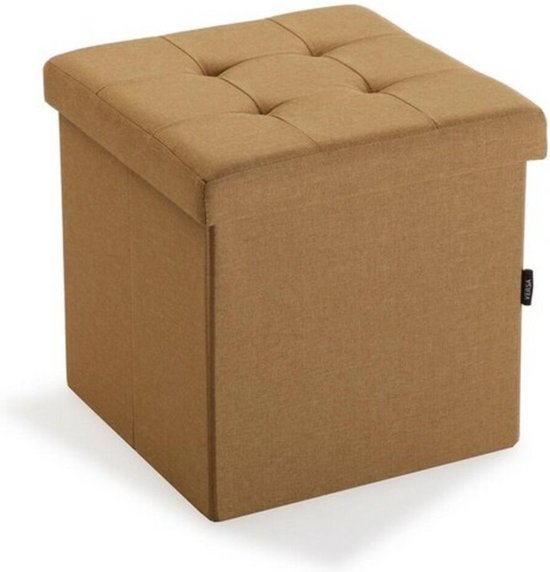 Verwijderbare poef Linnen Hout MDF (38 x 37,5 x 38 cm) | bol