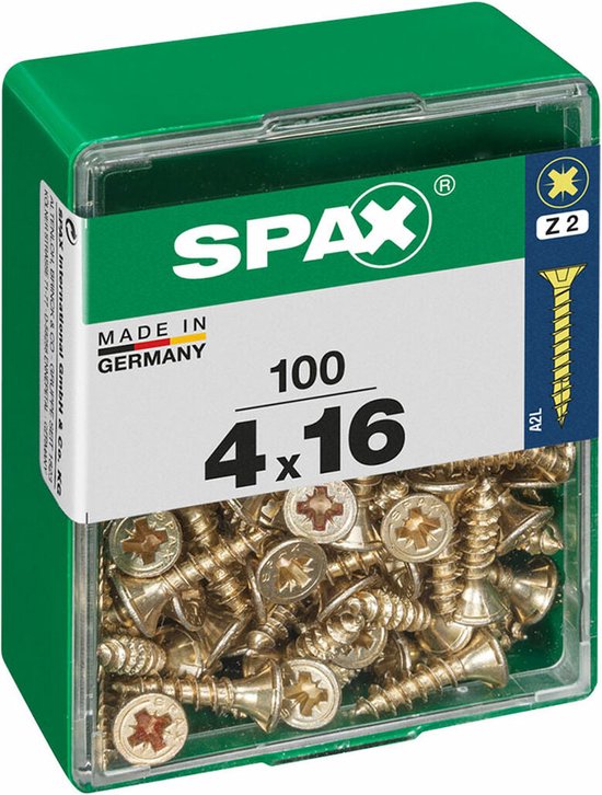 Schroefdoos SPAX Houten schroef Platte kop (4 x 16 mm) (4,0 x 16 mm) | bol