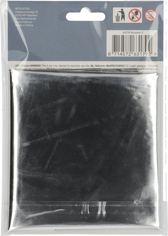 Folieballon Cijfer 19 Zilver - 86 cm | bol