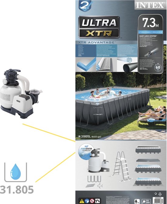 Intex Ultra XTR Frame Zwembad - Opzetzwembad - 732x366x132 cm ...