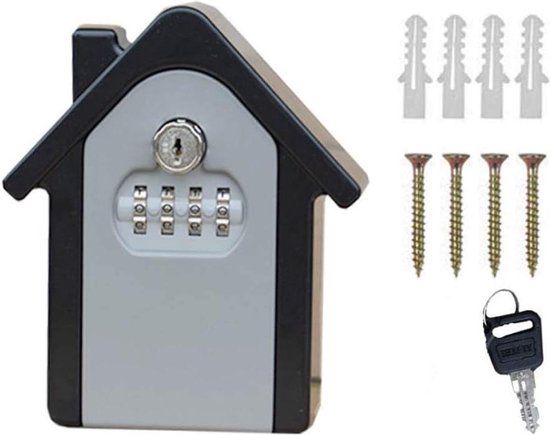 Key Lock Box Safe Lockbox 2 in 1 4-cijferige combinatie - draagbaar en ...