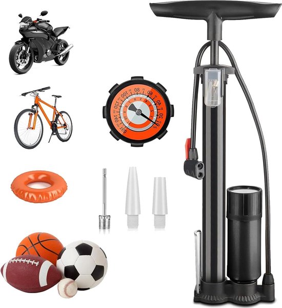 Fietspomp met drukmeter Draagbare 160 psi Fietsband Luchtpomp met Presta en Schrader... | bol
