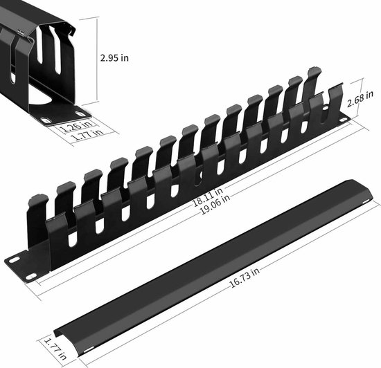 Cable Management Rack with Mounting Screws - Metal Finger Duct Wire ...