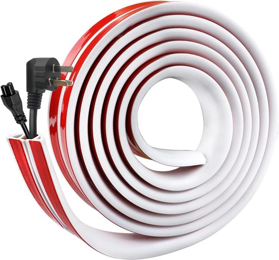 Semicircular White Cable Tray - 8 m Self-Adhesive Cable Management Tray ...